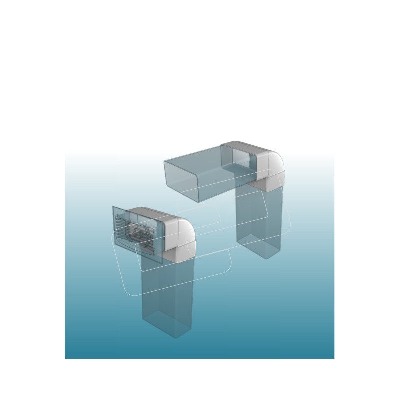 CODO RECTANGULAR VERTICAL 90º TERMOPLÁSTICO ABS | BRICOTUB - MINIVENT